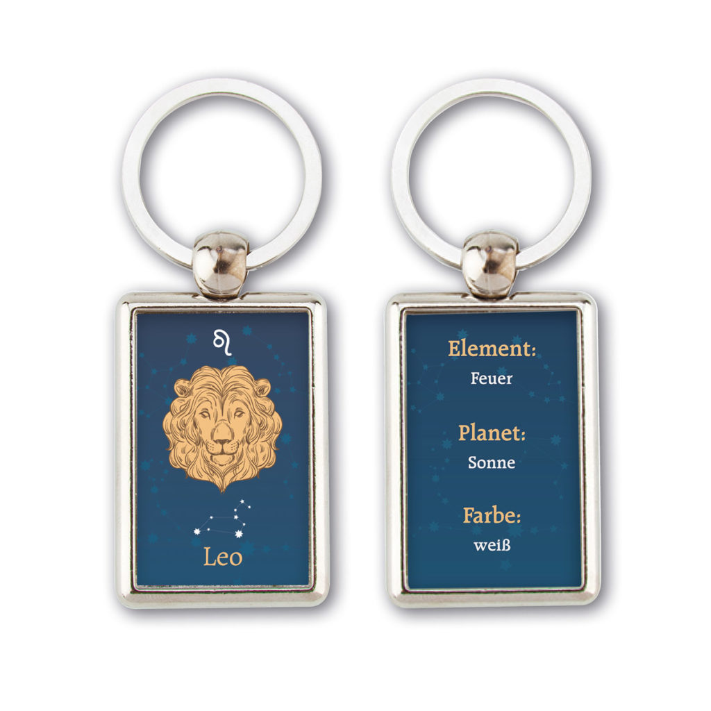 Metallanhänger Sternzeichen Löwe (Leo) beidseitig • KeyBoo®